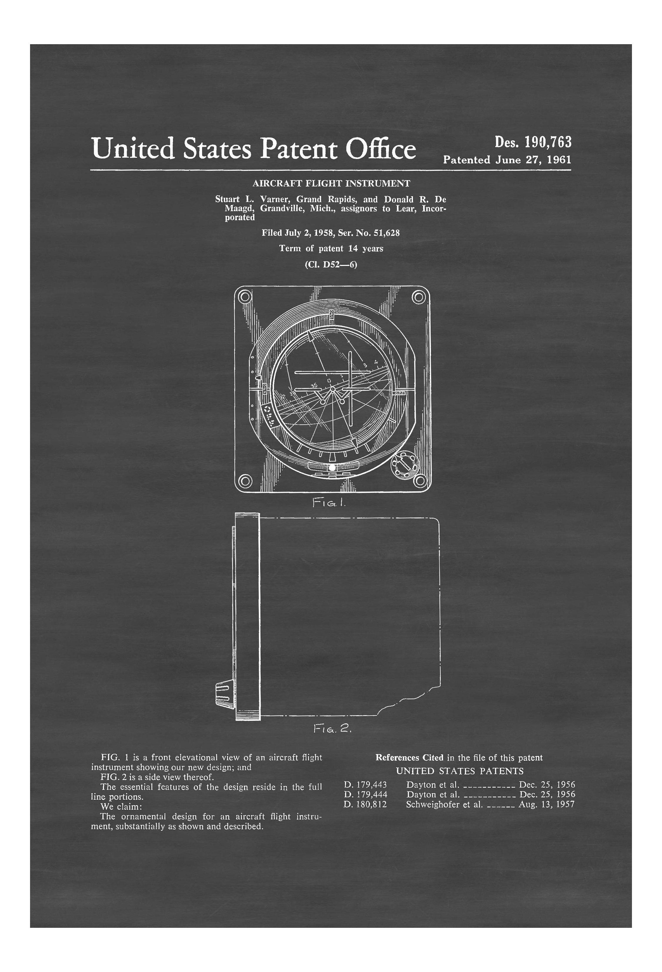 Aircraft Flight Instrument Patent - Airplane Instrument, Airplane Art ...