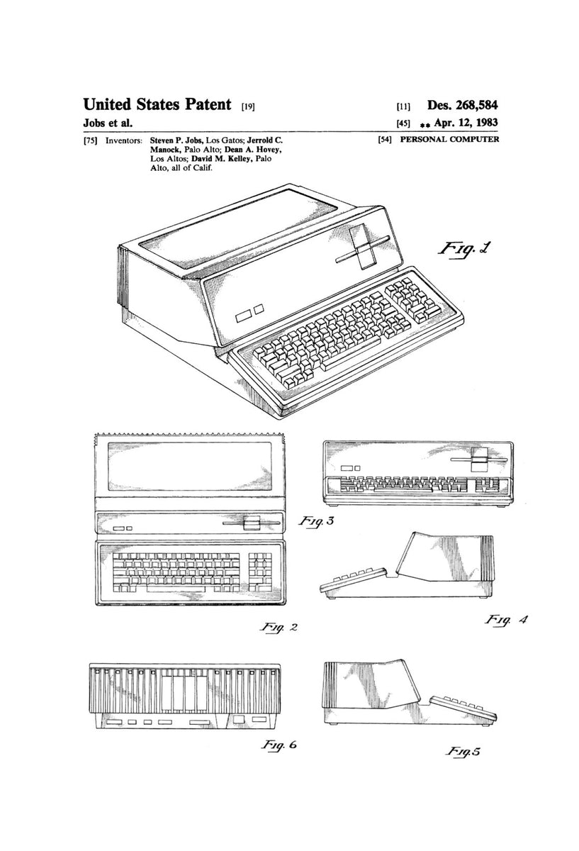 Apple Computer Patent - Patent Print, Wall Decor, Computer Decor, Vint ...