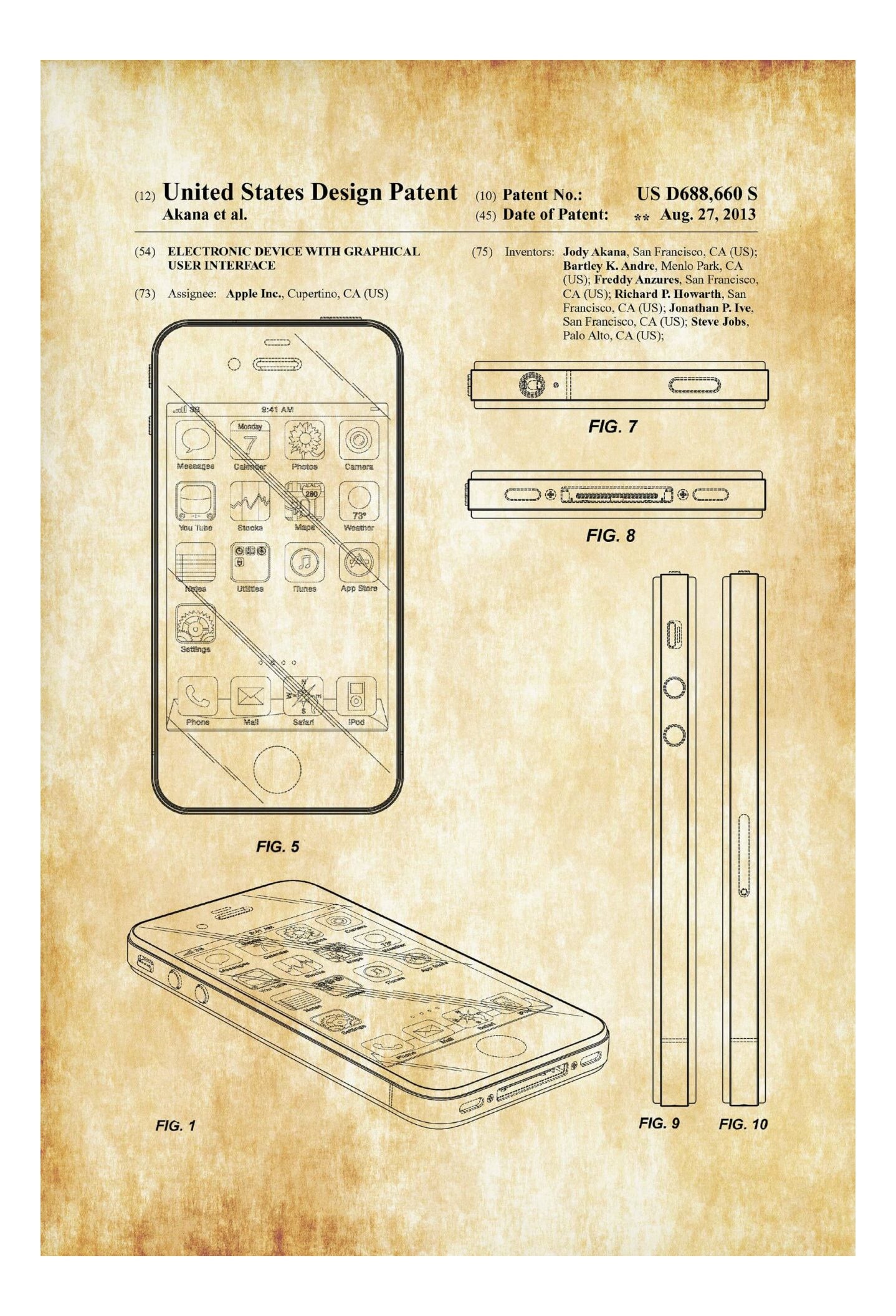Apple iPhone 4 Patent - Patent Print, Wall Decor, iPhone Patent, Vinta ...