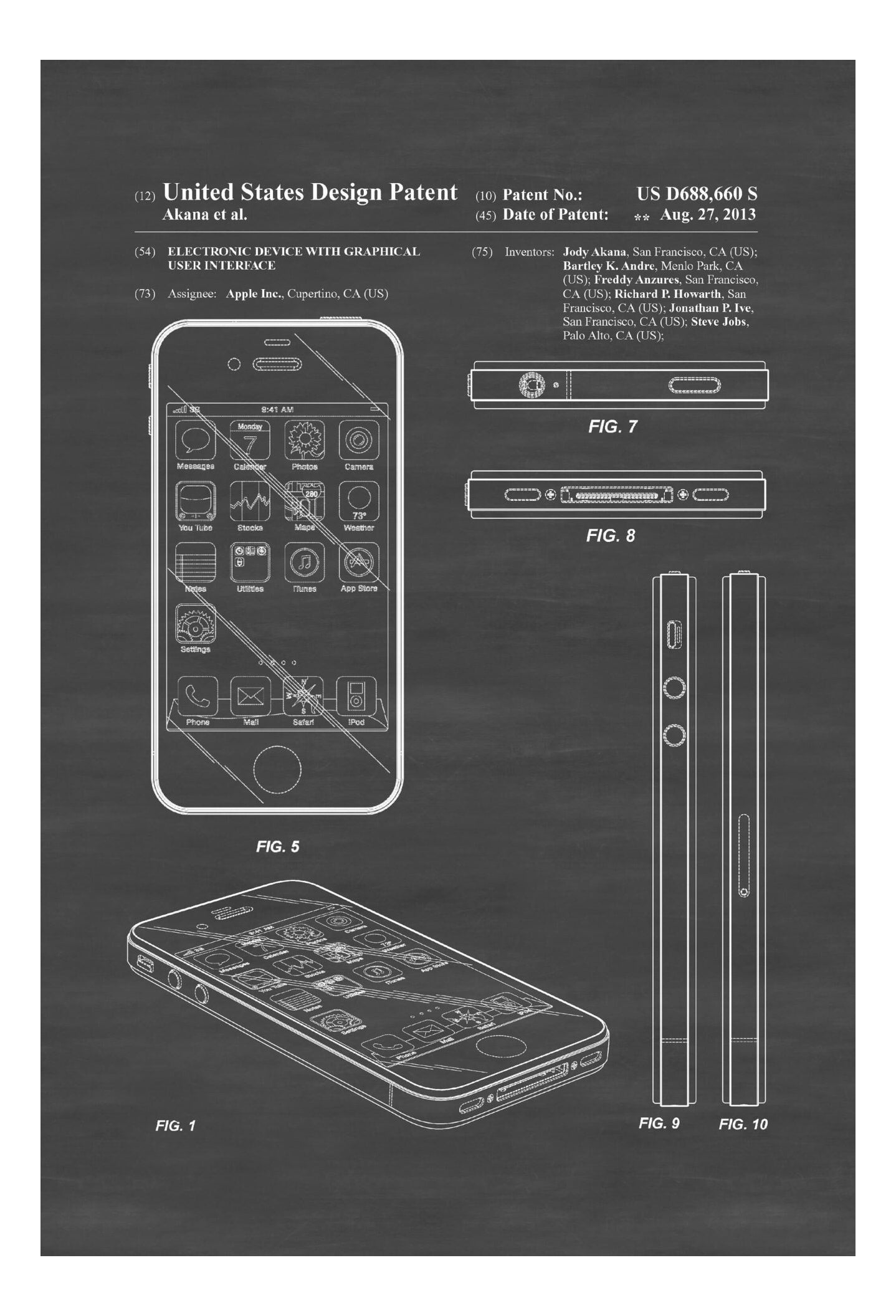 Apple iPhone 4 Patent - Patent Print, Wall Decor, iPhone Patent, Vinta ...