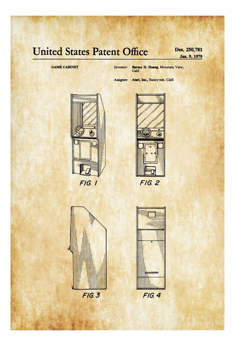 Arcade Machine Patent Print, Game Room Décor, Arcade Machine Patent, C ...
