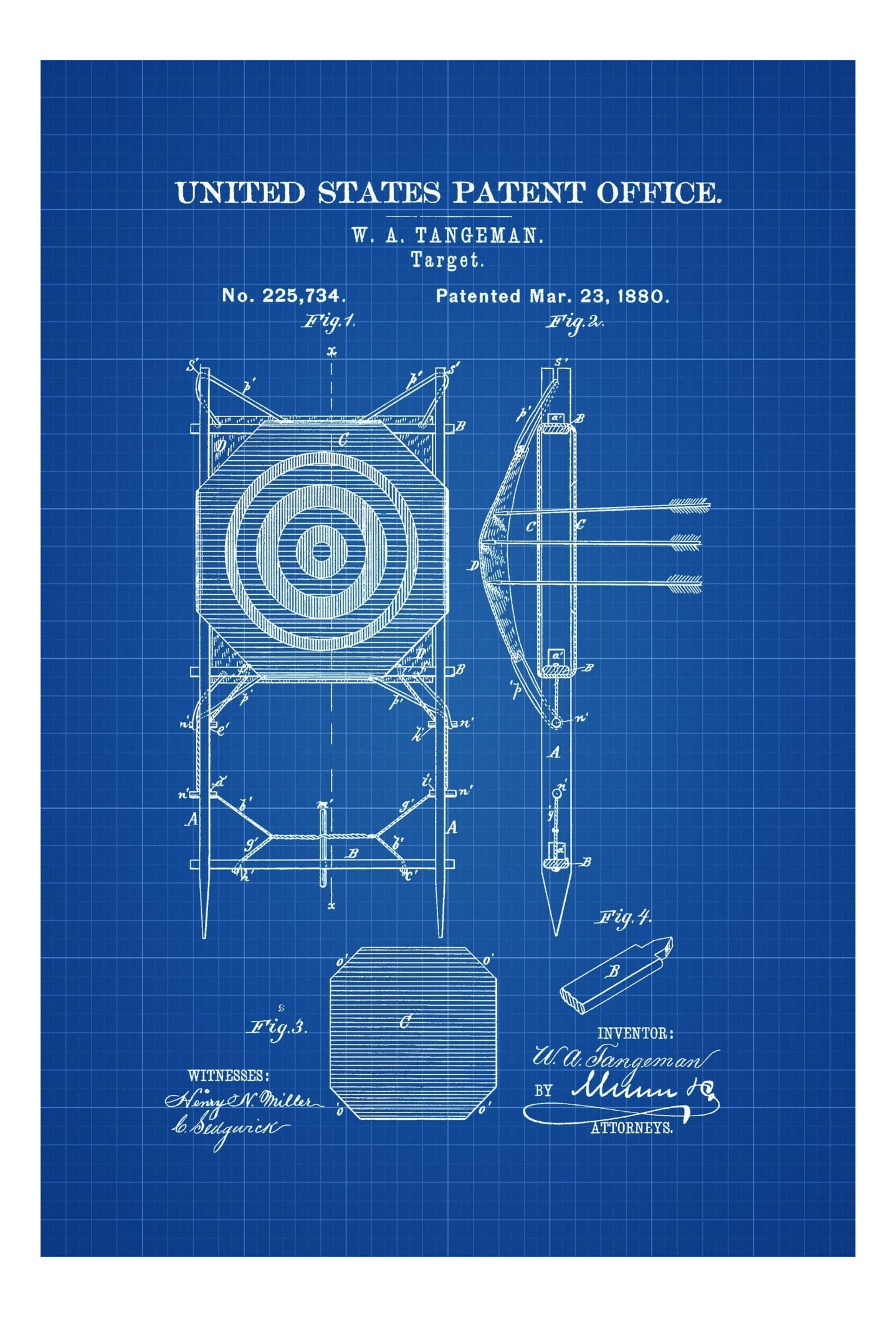 Archery Target Patent Print 1880 - Wall Decor, Archery Patent, Hunting ...