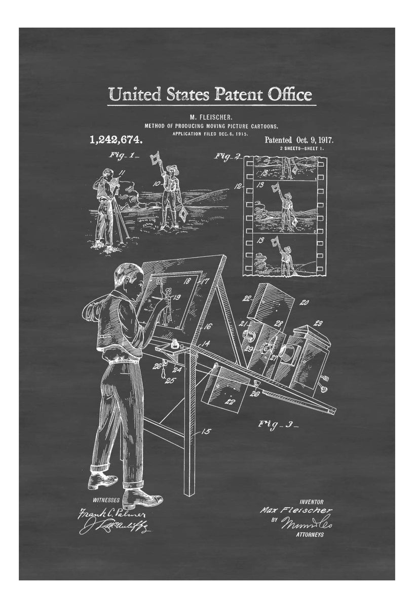 Cartoon Making Patent 1917 - Patent Print, Wall Decor, Movie Poster, H ...