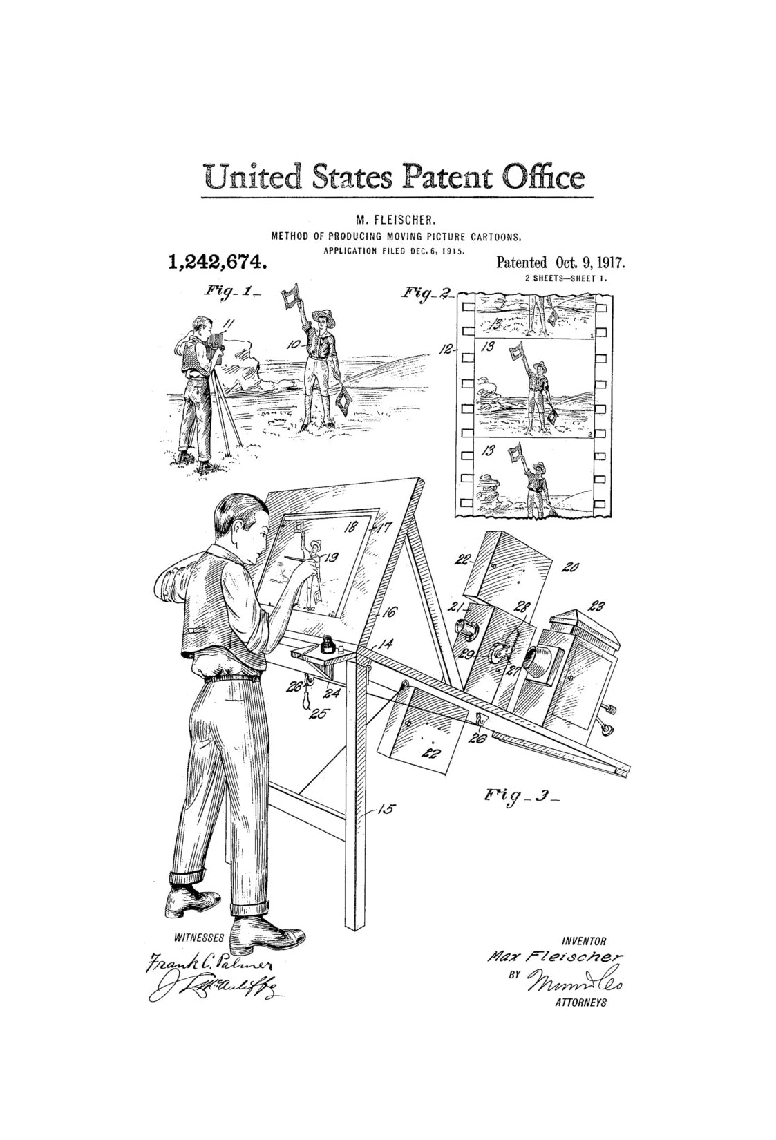 Cartoon Making Patent 1917 - Patent Print, Wall Decor, Movie Poster, H ...
