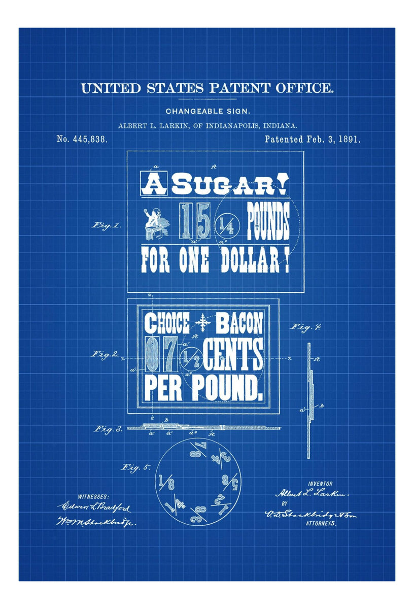 Changeable Sign Patent 1891 - Patent Print, Wall Decor, Vintage Sign ...