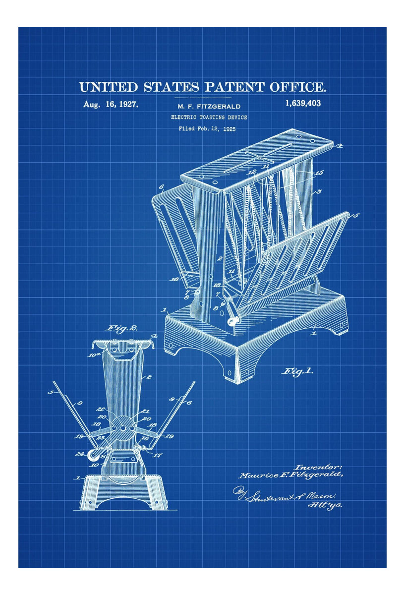 Electric Toaster Patent Print - Kitchen Decor, Restaurant Decor, Vinta ...