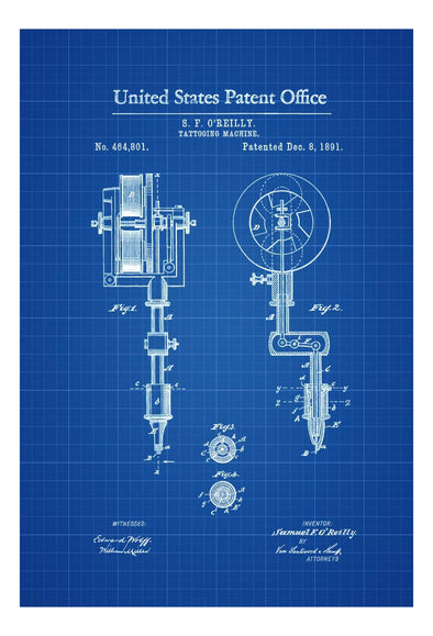 First Tattoo Machine Patent 1891 - Tattoo Gun Patent, Tattooing, Tatto ...