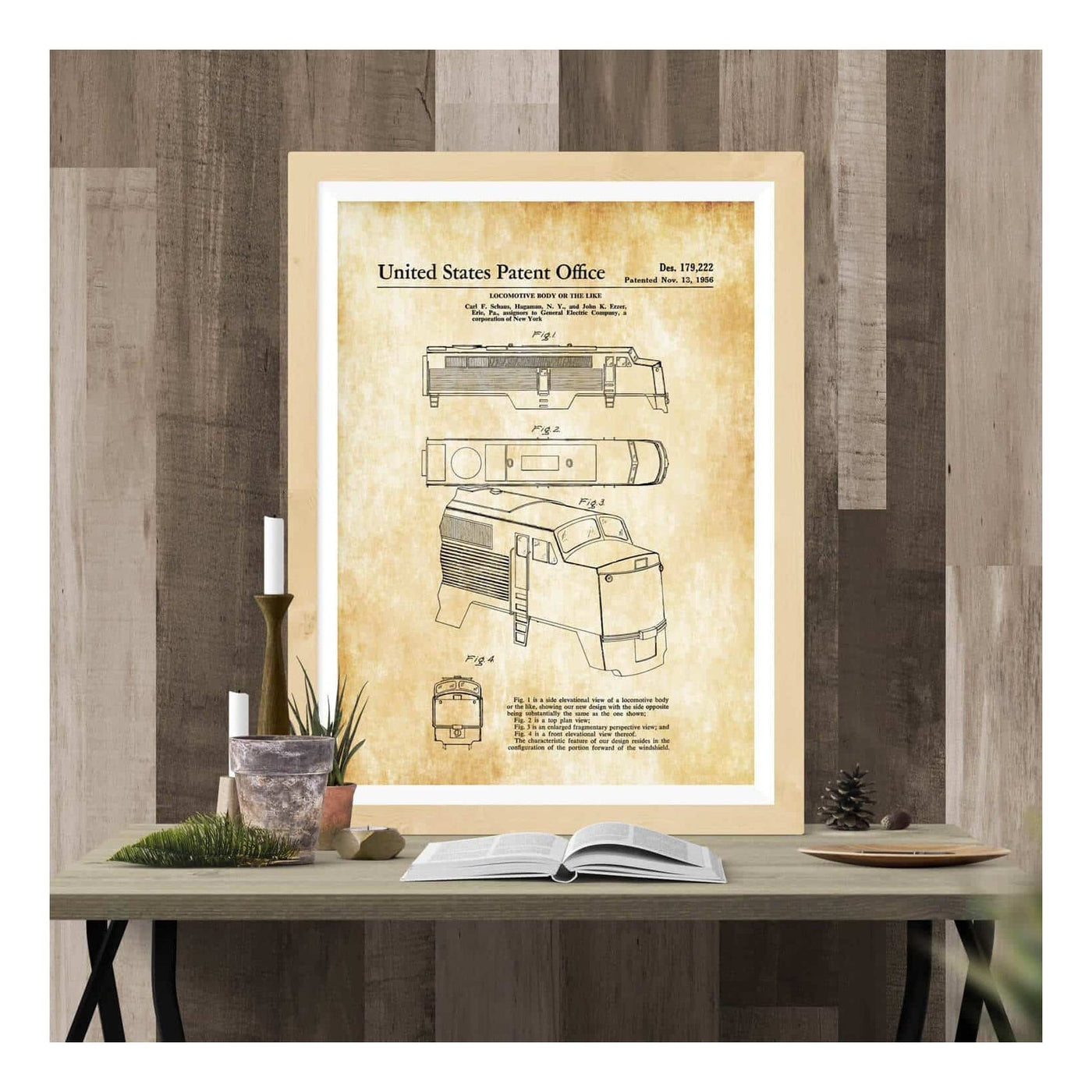 GE Locomotive Patent Print 1956 - Electric Locomotive, Locomotive Blue ...