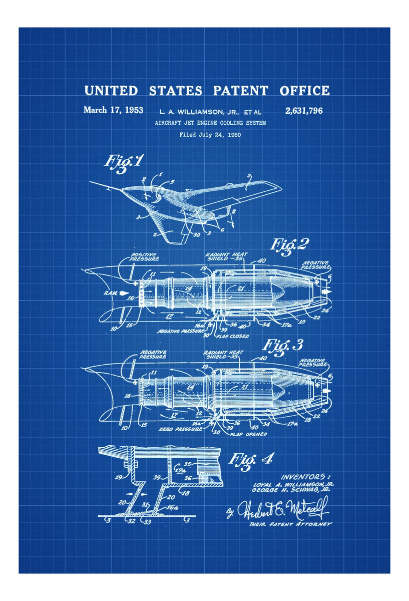 Jet Engine Patent - Vintage Airplane, Airplane Blueprint, Airplane Art ...