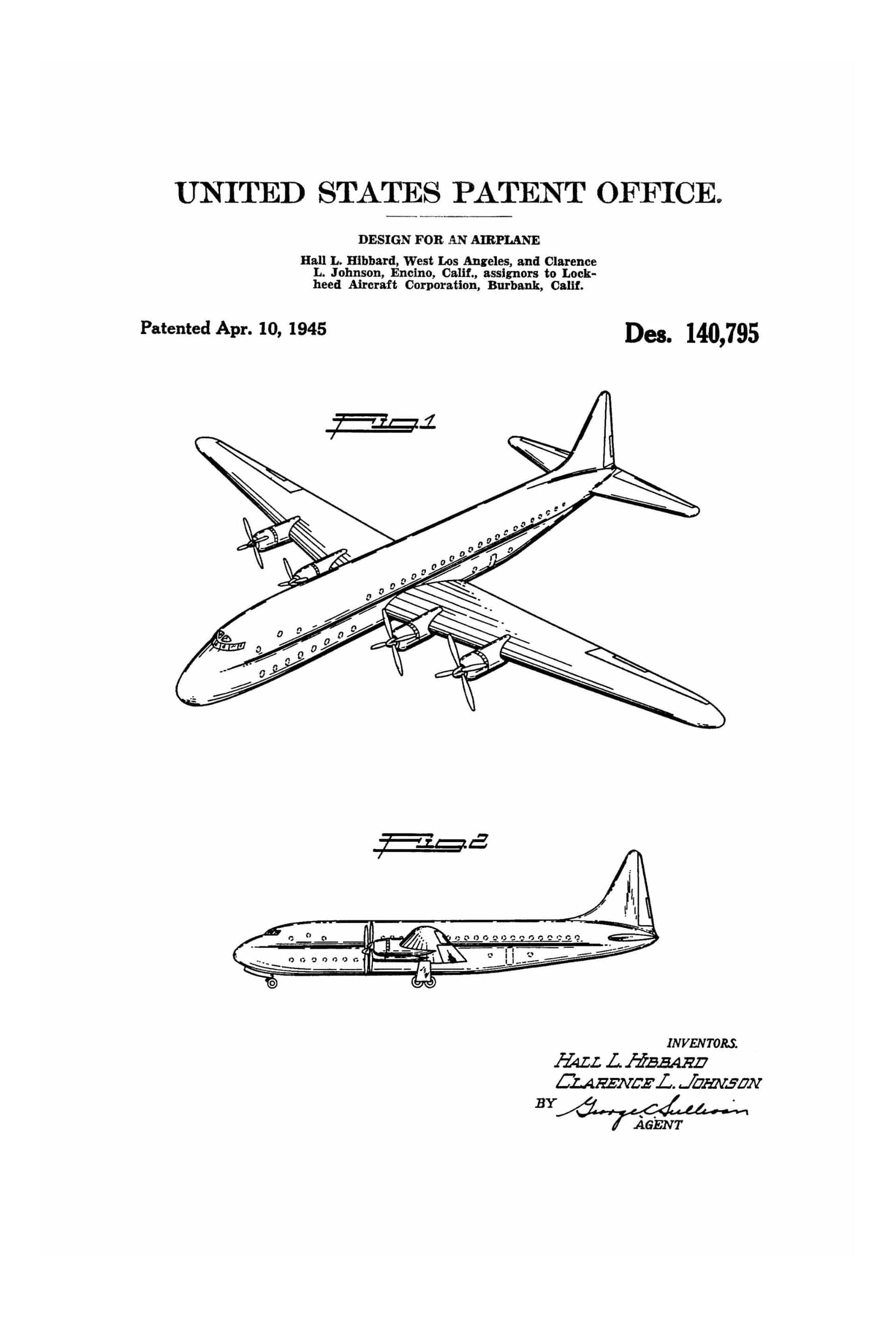 Lockheed Airplane Patent - Airplane Blueprint, Pilot Gift, Aircraft De ...