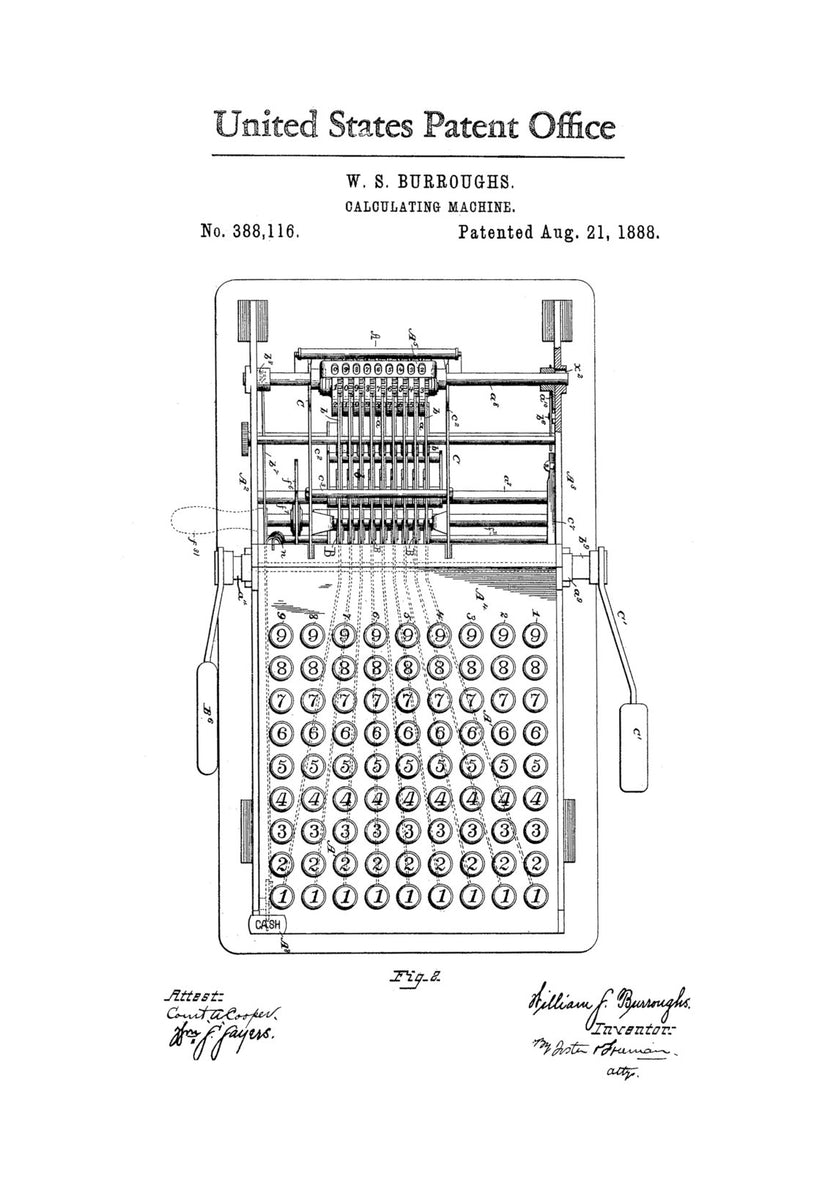 Mechanical Calculator Patent - Decor, Accountant Office Decor, CPA Gif ...