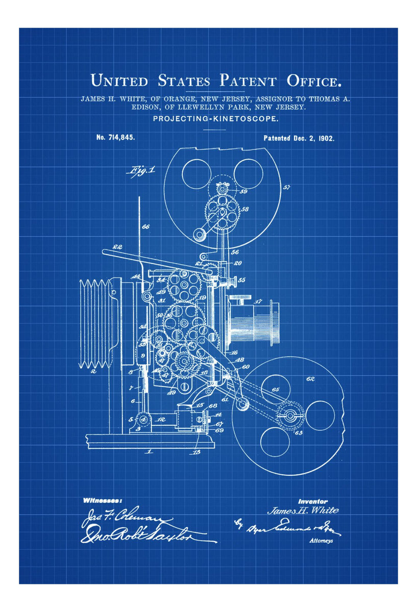 Movie Projector Patent - Patent Print, Wall Decor, Movie Poster, Proje ...