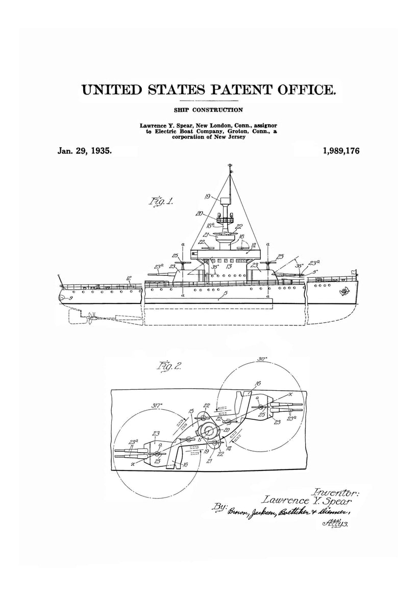 Navy Ship Patent - Patent Print, Vintage Nautical, Naval Art, Sailor G ...