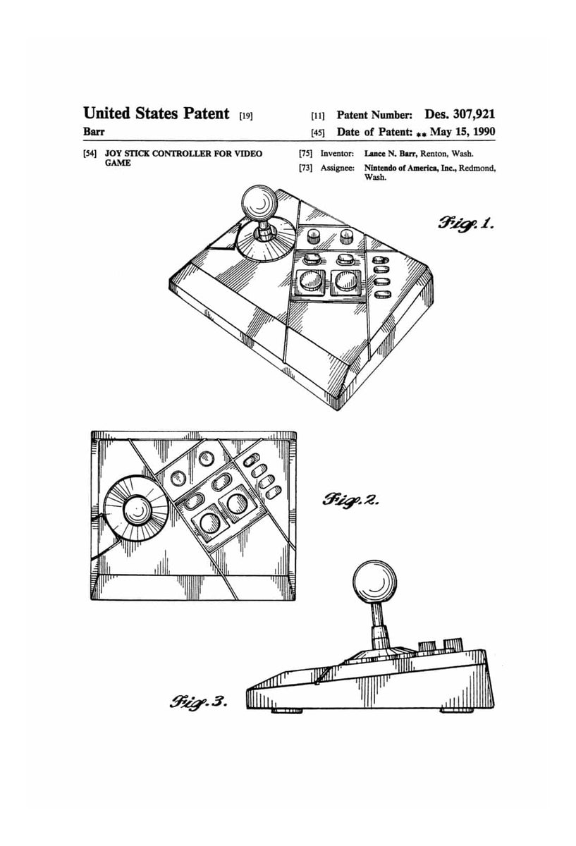 Nintendo NES Advantage Controller Patent - Nintendo Patent, Patent Pri ...