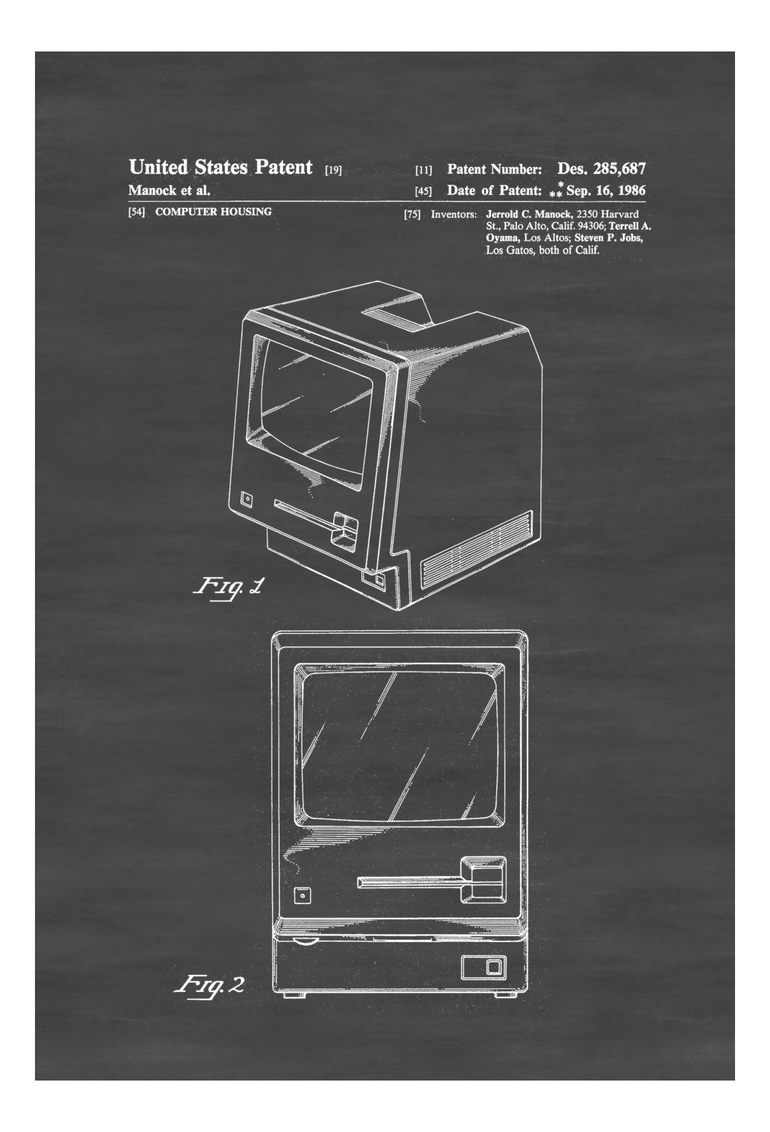 Original Apple Macintosh Computer Patent - Patent Print Original Apple Macintosh Computer Patent - Patent Print