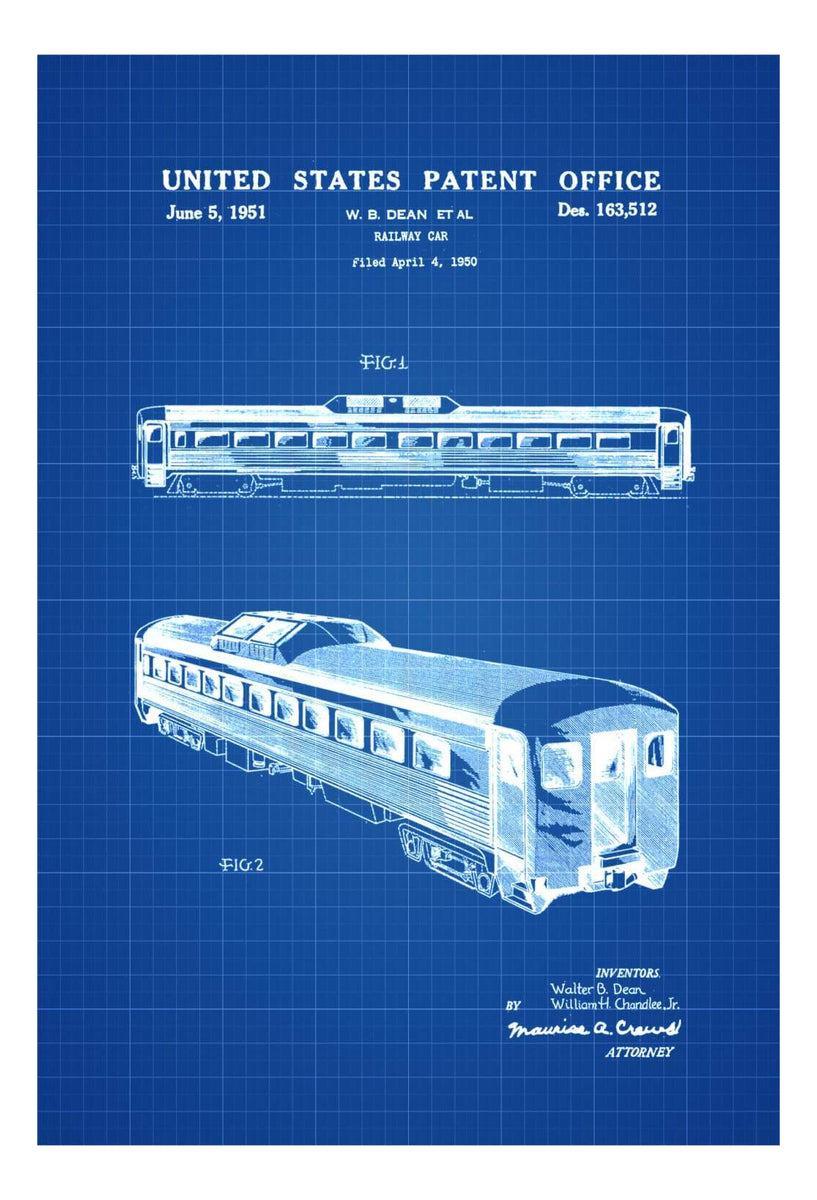 Railway Car Patent - Locomotive , Locomotive Blueprint, Locomotive Art ...