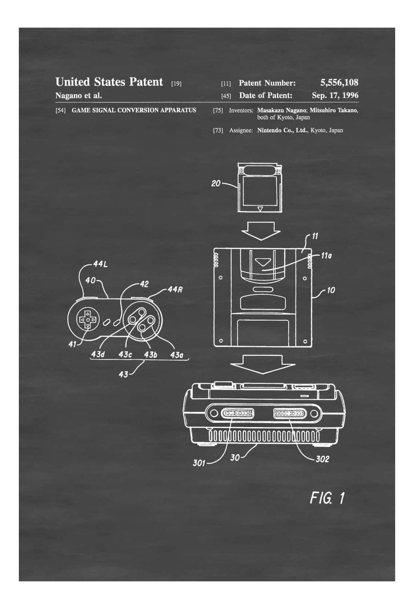 Super Nintendo Patent - Nintendo Art, Nintendo Poster, Super NES, SNES ...